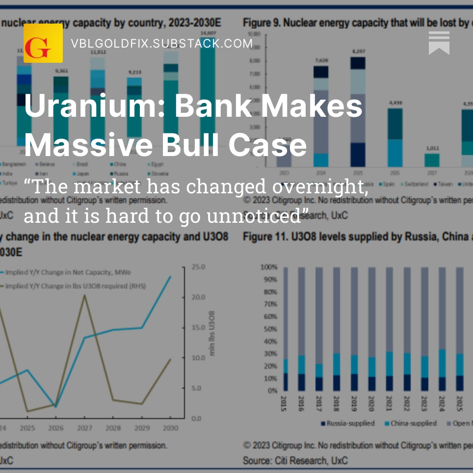 Uranium: Bank Makes Structural Bull Case | Zero Hedge