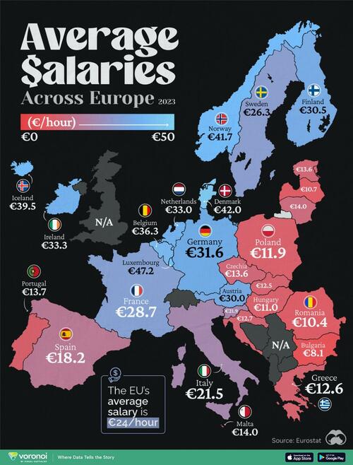 Mapping Average Wages Across Europe ZeroHedge Mapping Average Wages Across Europe ZeroHedge