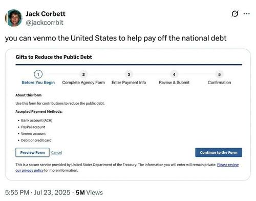 Peak Weimerica: Treasury Begins Accepting Venmo Donations To Reduce The ...